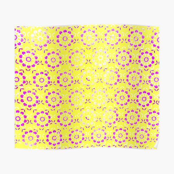 "Bright Pink and Yellow Retro Design" Poster by Billgreen54 | Redbubble
