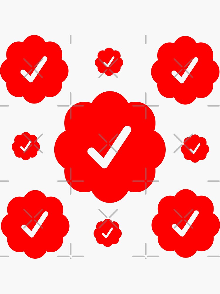 "Verified check stickers set in red color" Sticker for Sale by ...