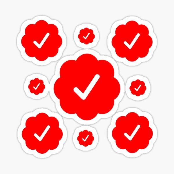 "Verified check stickers set in red color" Sticker for Sale by ...