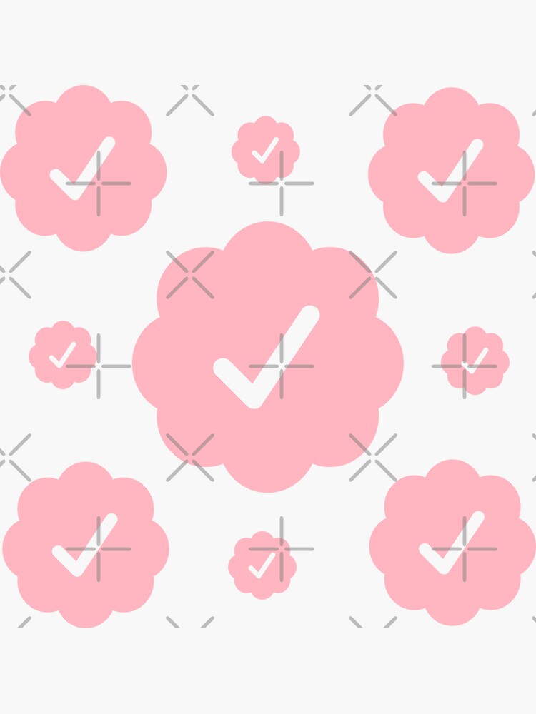 "Verified check stickers set in pink color" Sticker by EnjoyMyTees ...