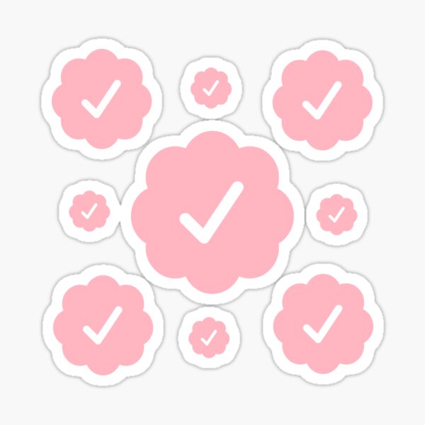 "Verified check stickers set in pink color" Sticker by EnjoyMyTees ...