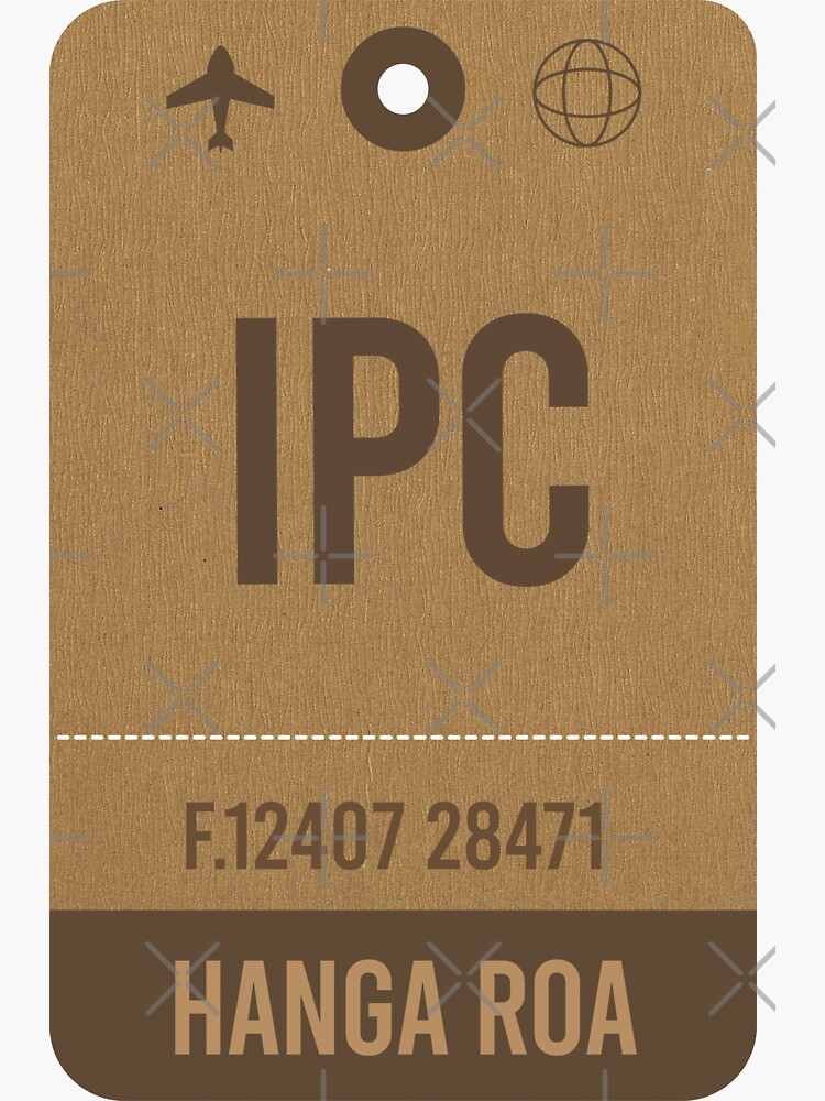 "Hanga Roa Airport Vintage Luggage Tag,Chile" Sticker for Sale by ...