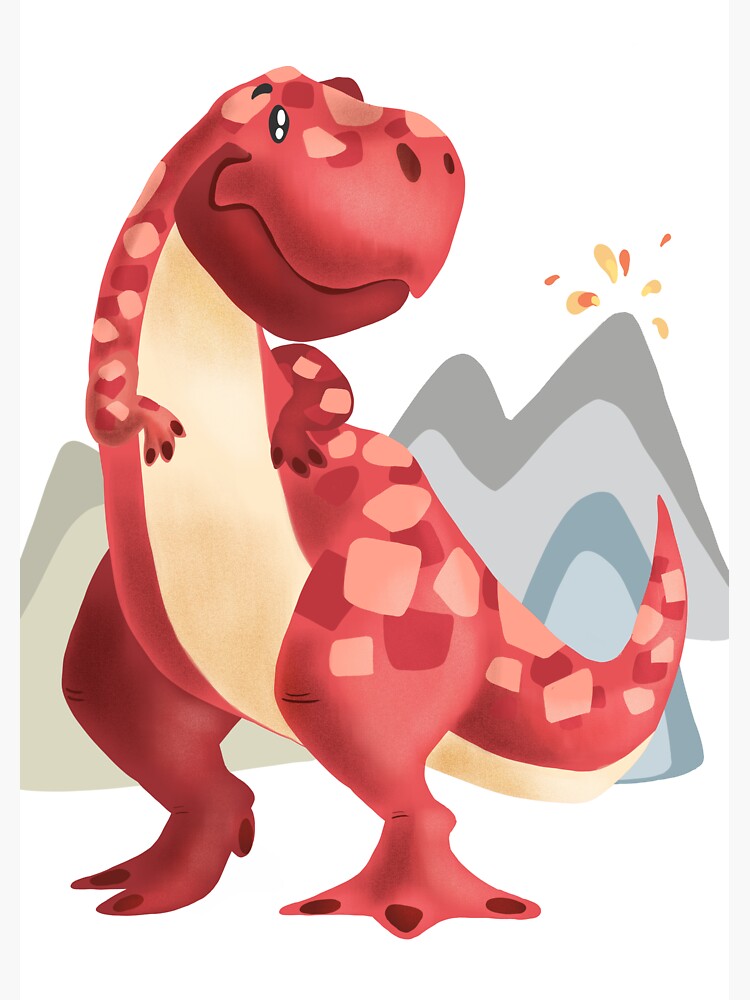 "Friendly T-Rex in red" Sticker for Sale by PICTALOO | Redbubble