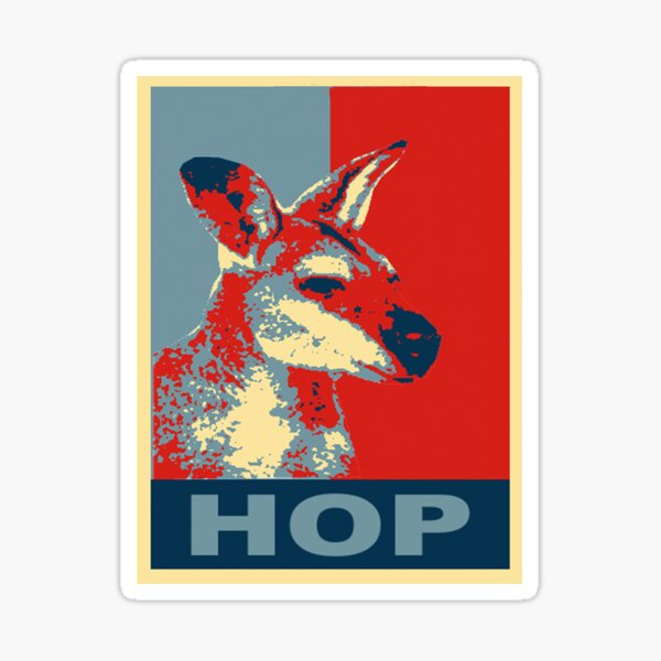 "HOP - Yes We Kan-garoo" Sticker for Sale by wanungara | Redbubble