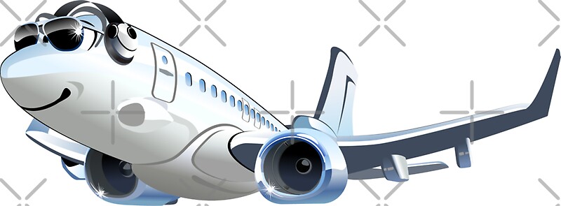 "Cartoon Airliner Boeing 737" Stickers by Mechanick | Redbubble