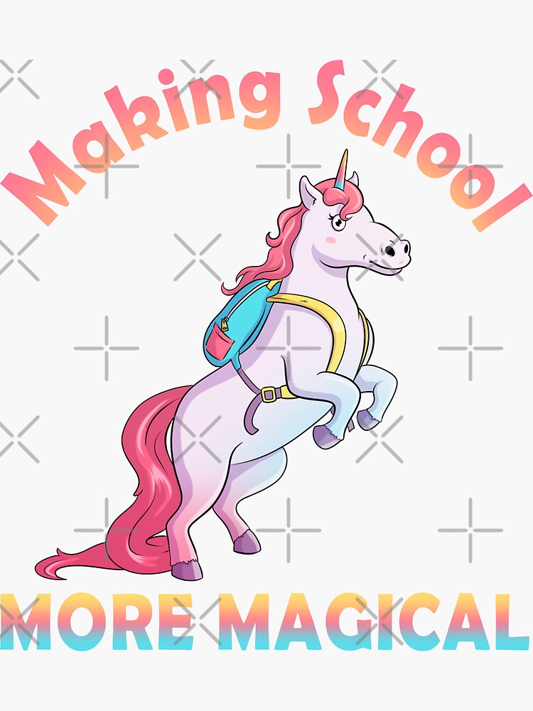 "Making School More Magical - Cute Unicorn Teacher" Sticker for Sale by ...