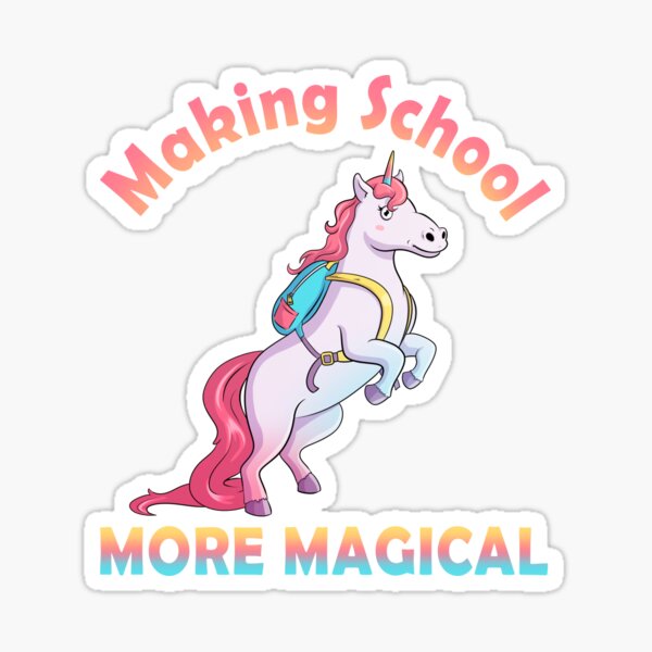 "Making School More Magical - Cute Unicorn Teacher" Sticker for Sale by ...