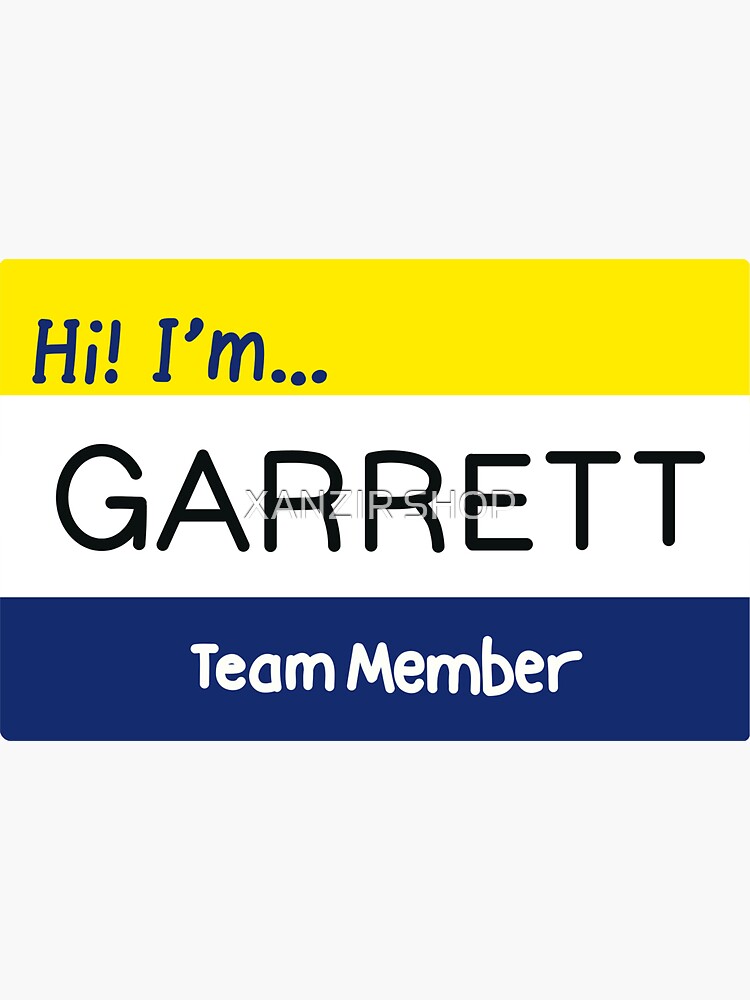 "Garrett" Sticker for Sale by morganleahh | Redbubble