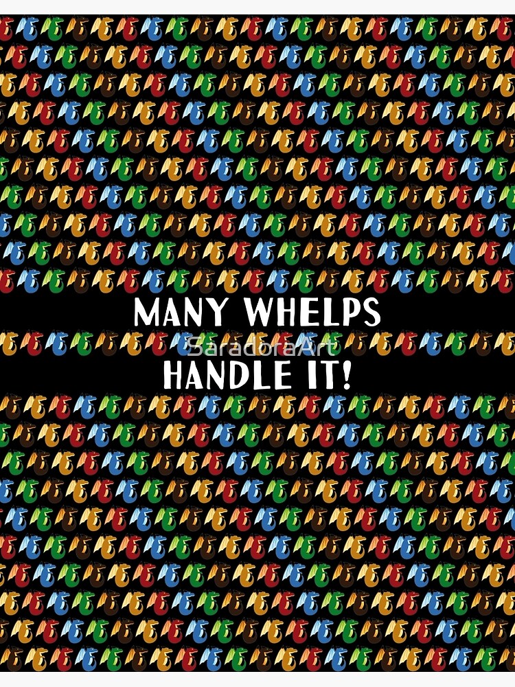 "Many Whelps (with text)" Art Print for Sale by SaradoraArt | Redbubble