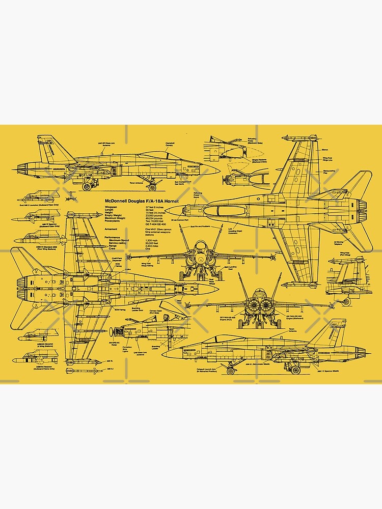 "F-18 Hornet McDonnell Douglas blueprint" Poster for Sale by VikingZen ...