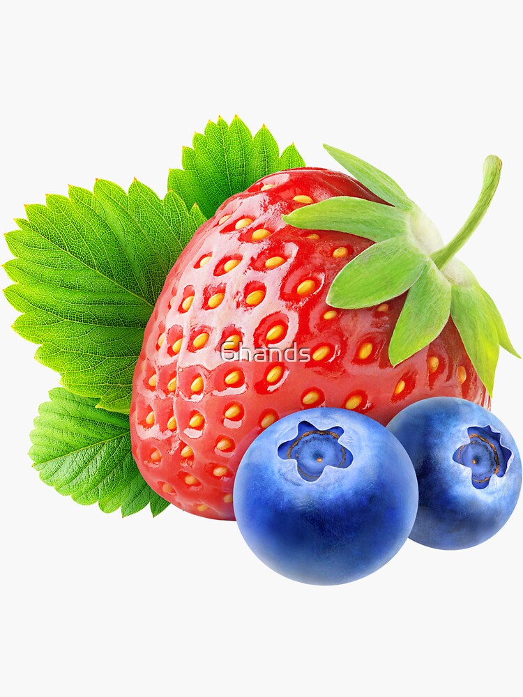 "Strawberry and blueberry" Sticker for Sale by 6hands | Redbubble