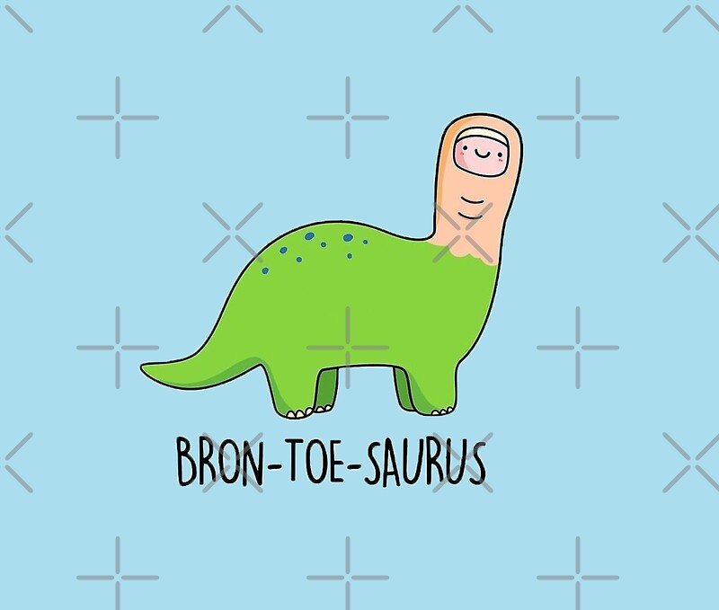 "Bron-Toe-Saurus Brontosaurus Cartoon Pun" by 14Smith15 | Redbubble
