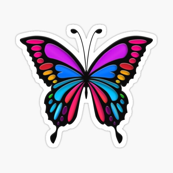 "purple butterfly emoji " Sticker for Sale by NefertitiShop | Redbubble