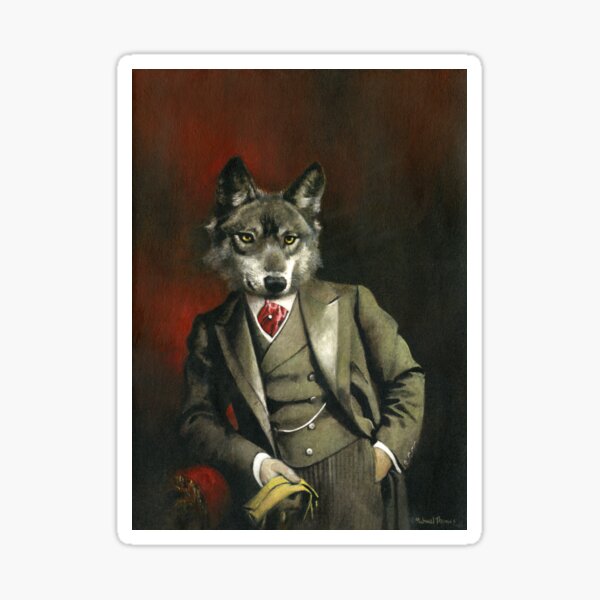 "Victorian Mr Wolf" Sticker for Sale by mictomart | Redbubble