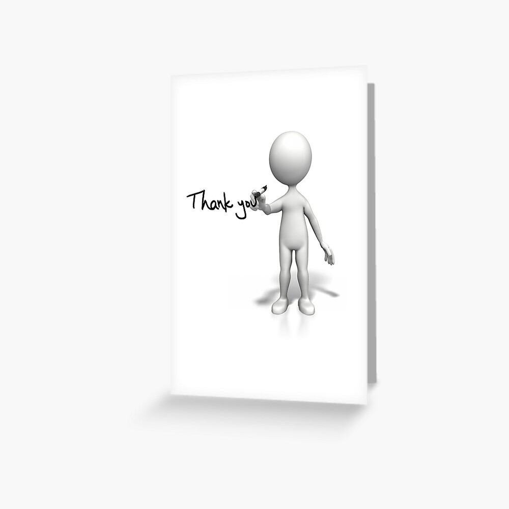 "Weiße menschliche Figur mit Dankeschön-Textillustration ...