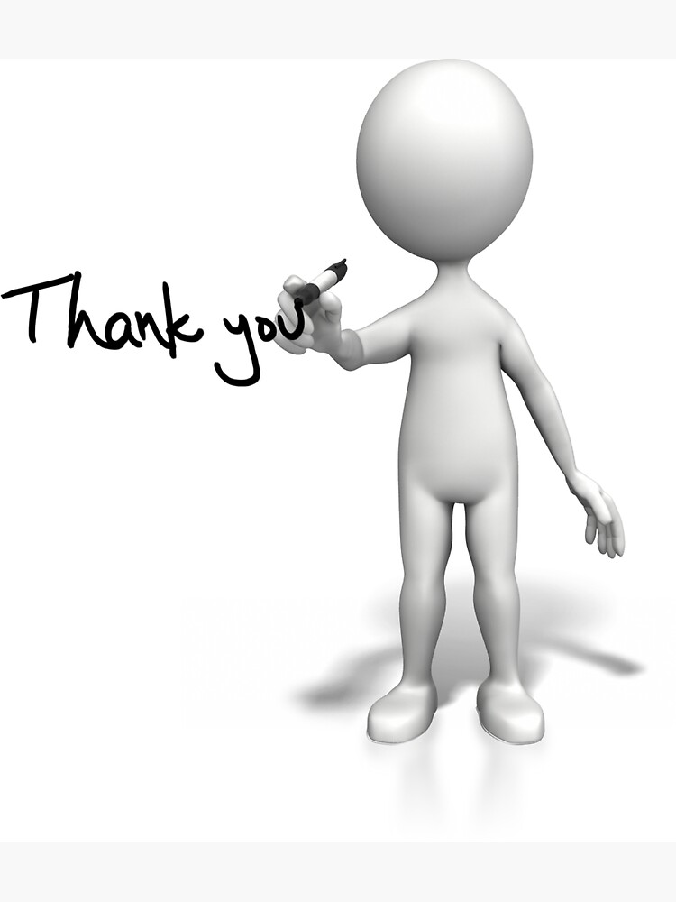 "White human figure with thank you text illustration, Stick figure ...