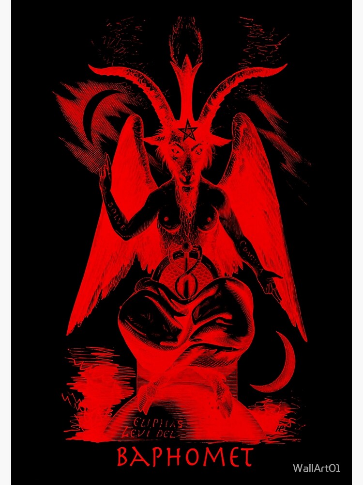 "Satanic, Baphomet, Red Devil, Halloween, Occult Satan Design" Poster ...