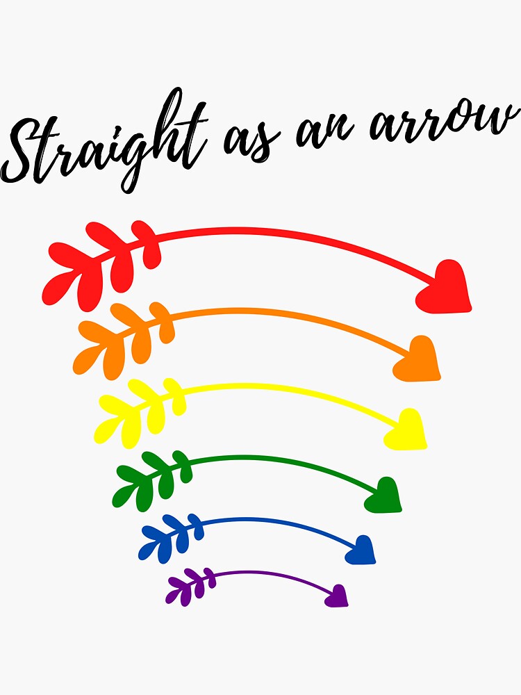 "Straight as an arrow lgbt" Sticker for Sale by Nock-And-Draw | Redbubble