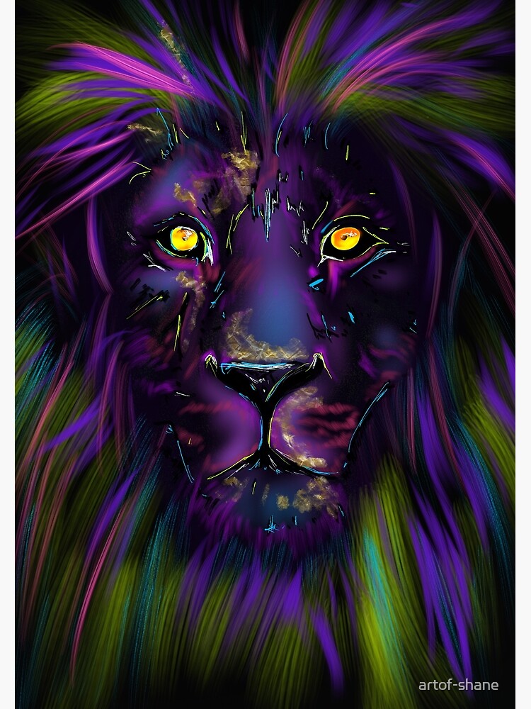 Póster «Apolo - León de neón» de artof-shane | Redbubble