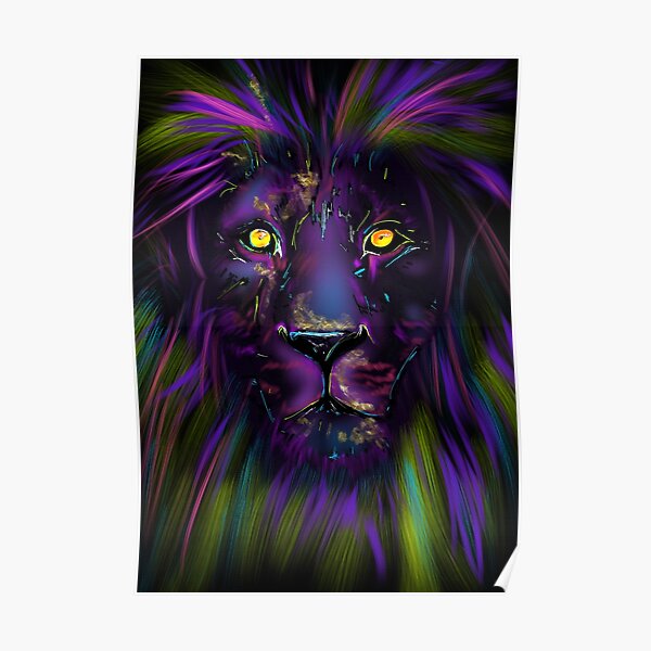 Póster «Apolo - León de neón» de artof-shane | Redbubble