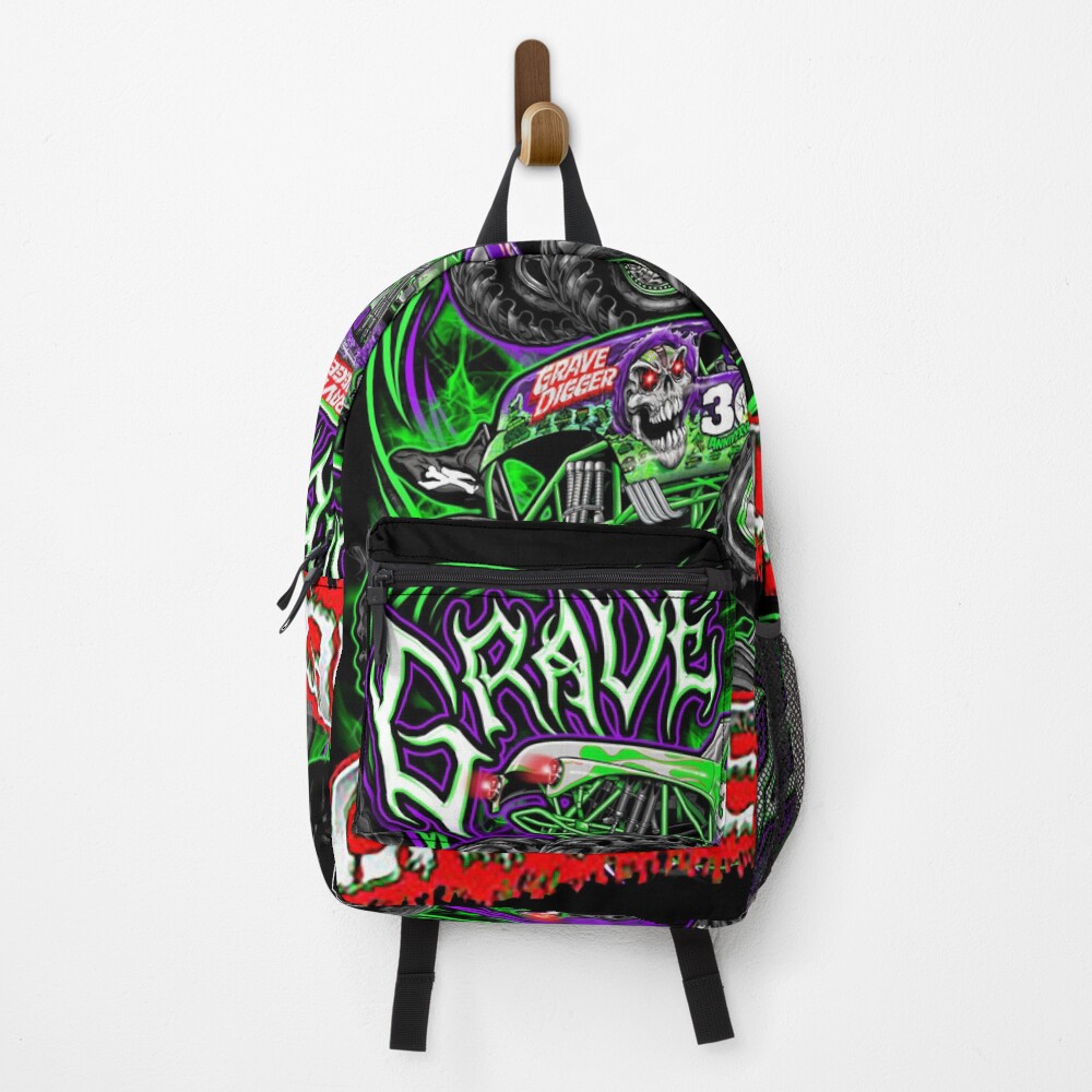 Monster Jam Grave Digger Monster Truck Art Fans Backpack