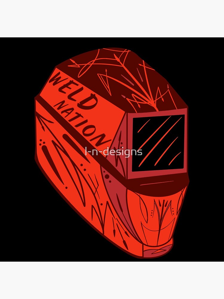 "Weld Nation Pinstripe Welding Helmet" Poster for Sale by l-n-designs ...