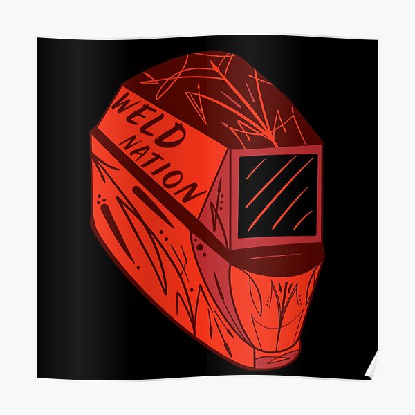 "Weld Nation Pinstripe Welding Helmet" Poster for Sale by l-n-designs ...