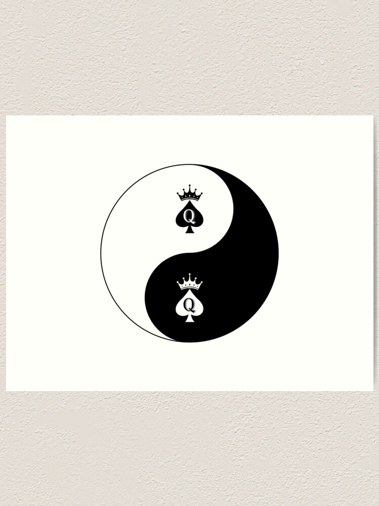 "Yin Yang Crown queen of spades Black" Art Print by Jeffmurdoc099 ...