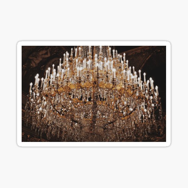 "Luxury Gold Glitter Chandelier " Sticker for Sale by newburyboutique ...