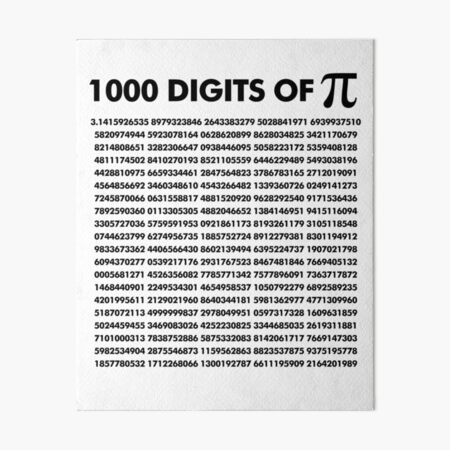 "1000 Digits of Pi" Art Board Print for Sale by CHday | Redbubble