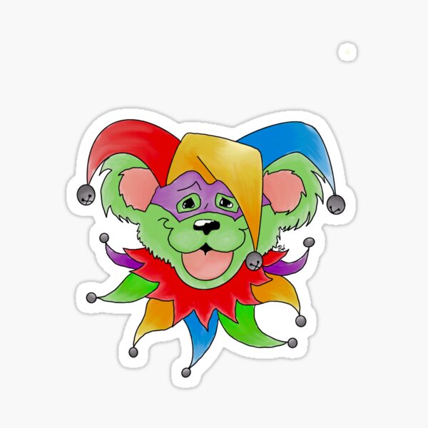 "Jester bear" Sticker by WickedCrafter | Redbubble