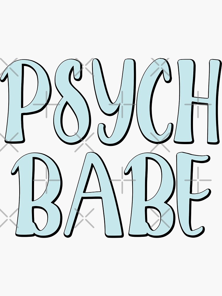 "Psych Babe Baby Blue" Sticker for Sale by laineystudios | Redbubble
