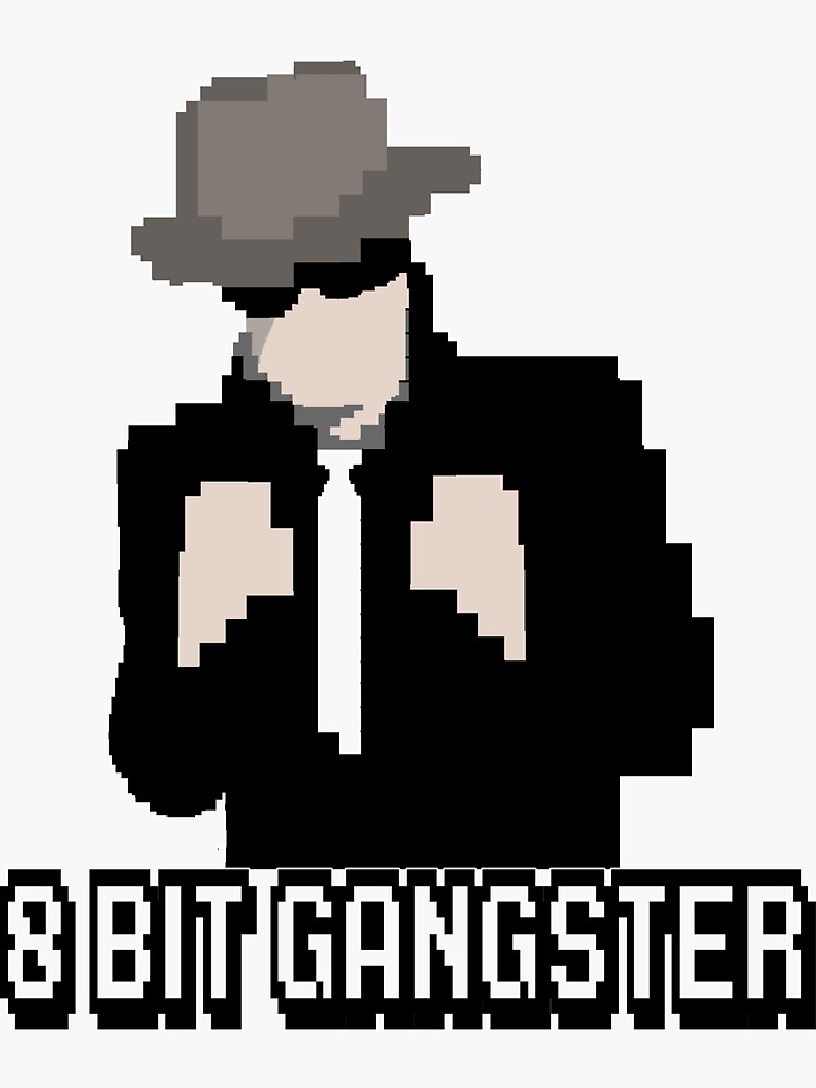 "8 bit gangster" Sticker for Sale by IntoxicatedDes | Redbubble