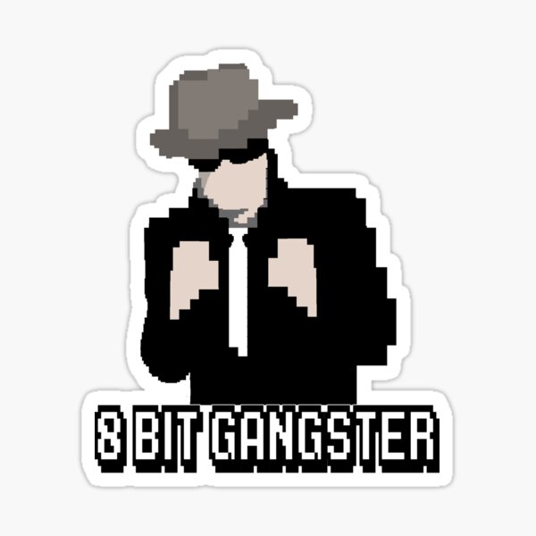 "8 bit gangster" Sticker for Sale by IntoxicatedDes | Redbubble
