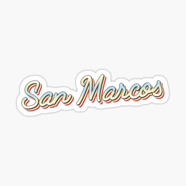 "San Marcos College Town Script 1" Sticker by Lokalista | Redbubble