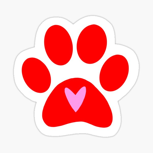 "Red Dog Paw Print" Sticker for Sale by tstarch | Redbubble