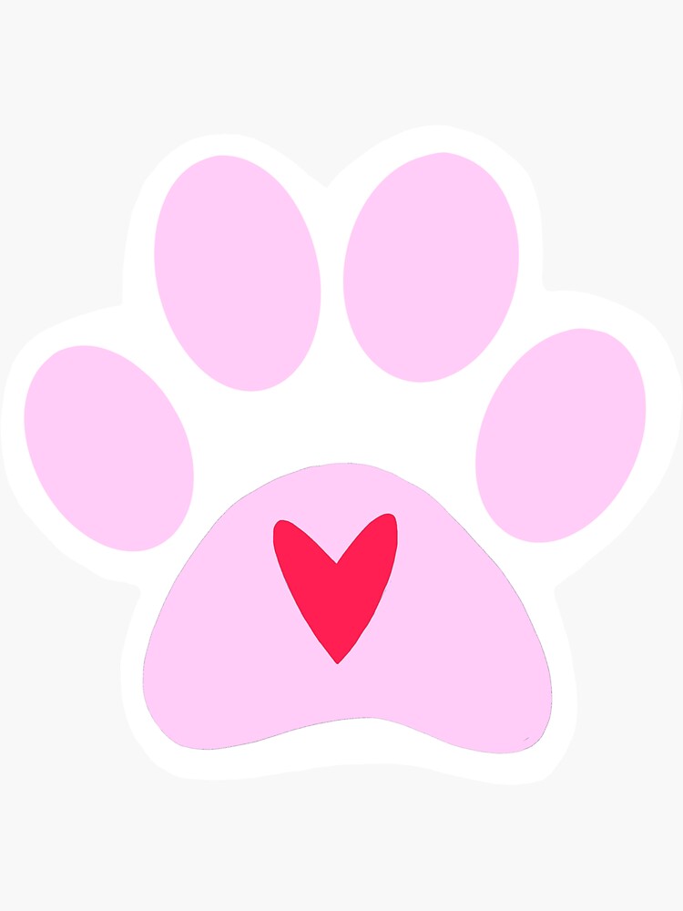 "Light Pink Dog Paw Print" Sticker for Sale by tstarch | Redbubble