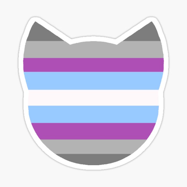 "Cat - Demiboyflux" Sticker by Pride-No-Closet | Redbubble
