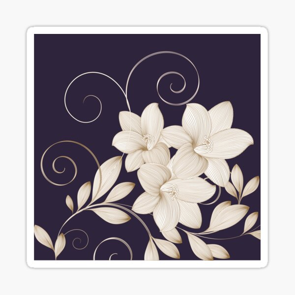 " Floral line Art" Sticker by shathahammoudi | Redbubble