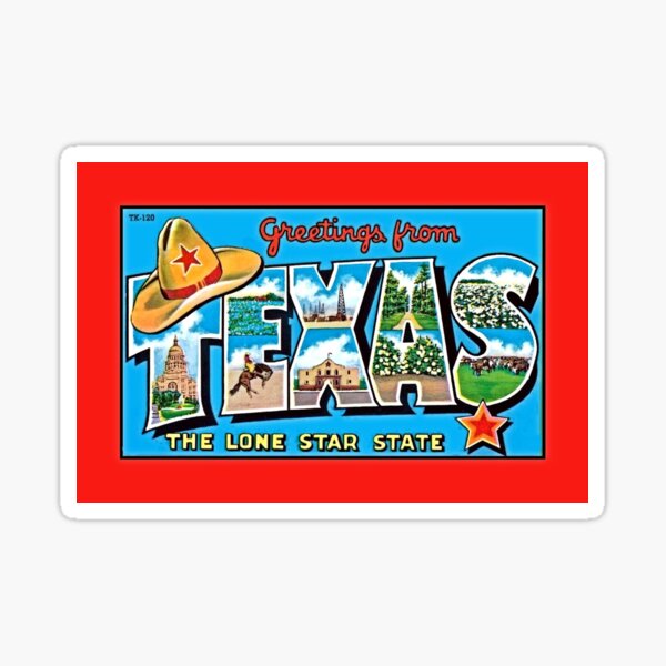 "Vintage greetings from Texas" Sticker for Sale by aapshop | Redbubble