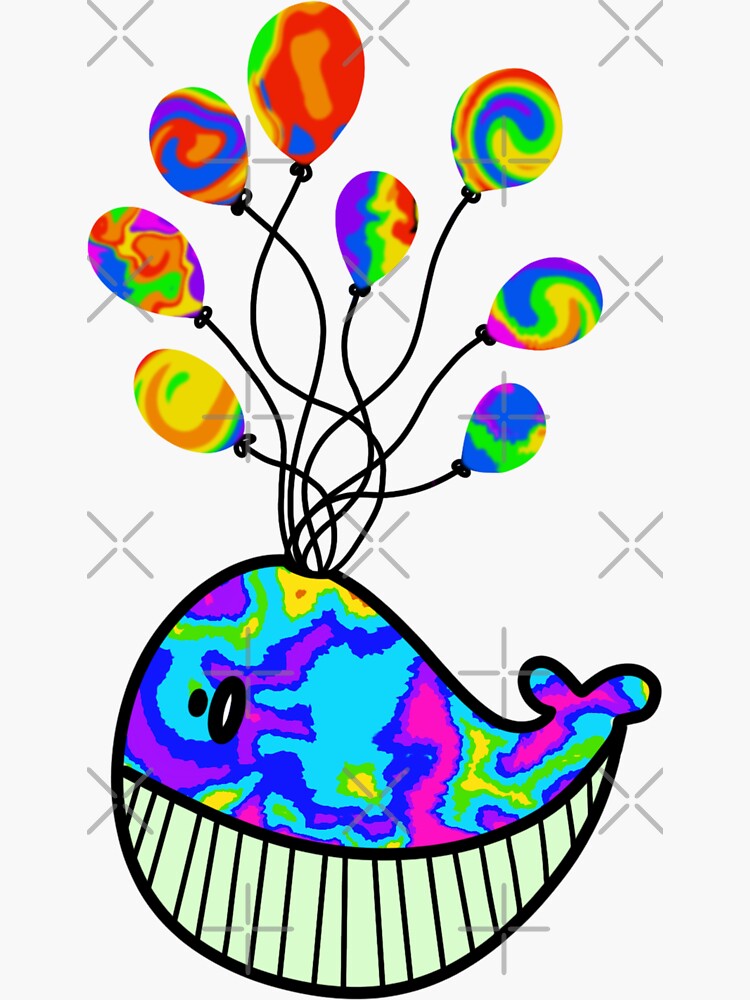 "Tie Dye Trippy Whale Sticker" Sticker by Callynngraphy | Redbubble