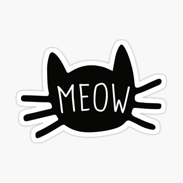 "Meow" Sticker for Sale by meandthemoon | Redbubble