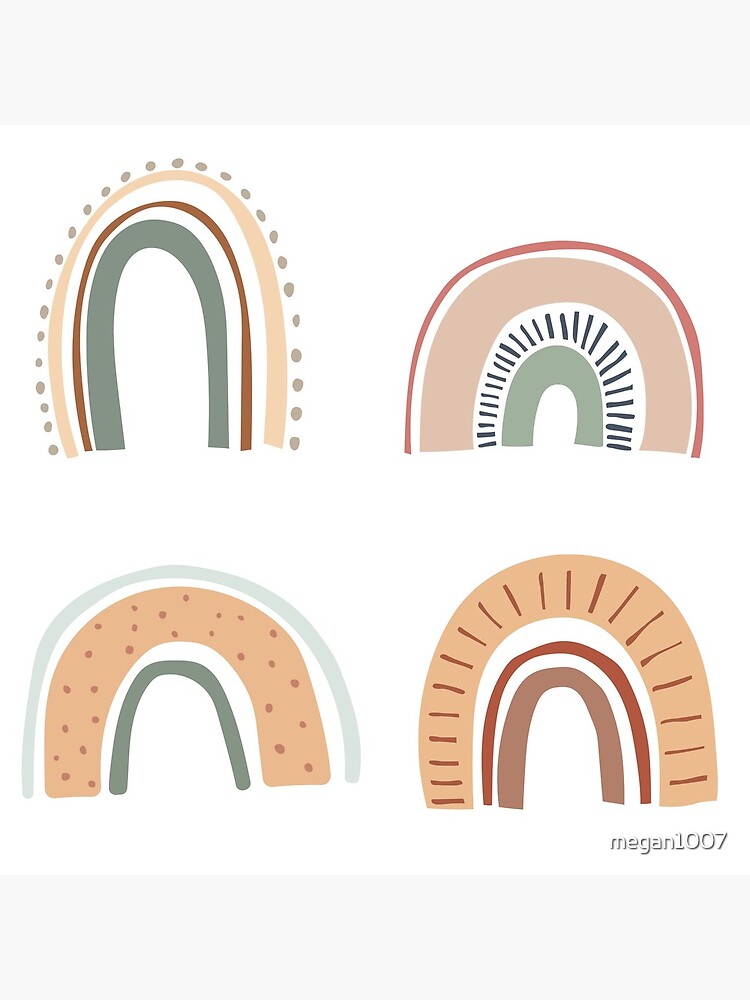 "Boho rainbow sticker pack" Poster by megan1007 | Redbubble