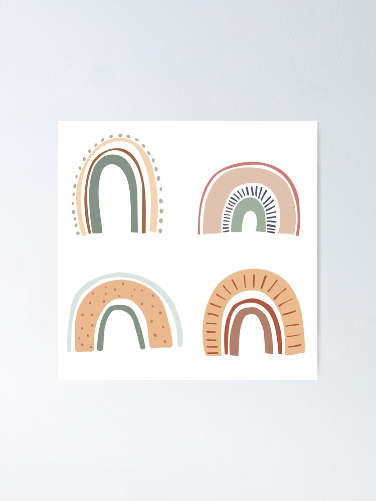 "Boho rainbow sticker pack" Poster by megan1007 | Redbubble