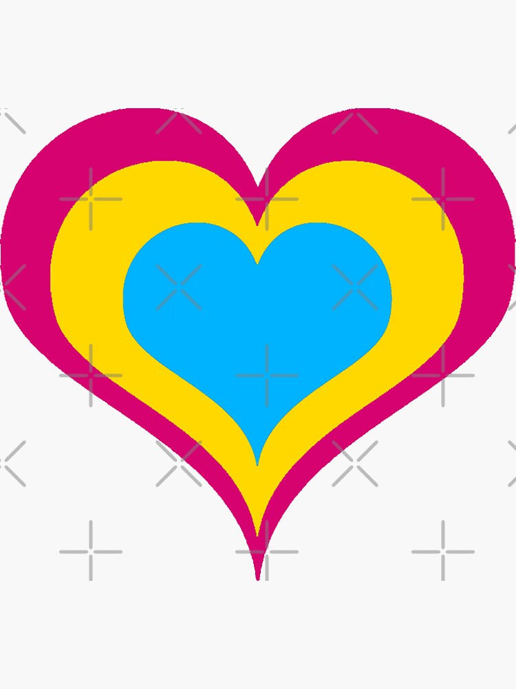 "Pansexual flag in heart shape | discrete pan pride " Sticker by ...