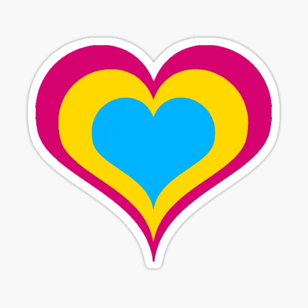 "Pansexual flag in heart shape | discrete pan pride " Sticker by ...