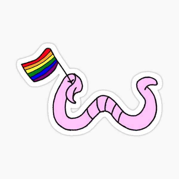 "Pride !worm" Sticker for Sale by SharaRogers | Redbubble