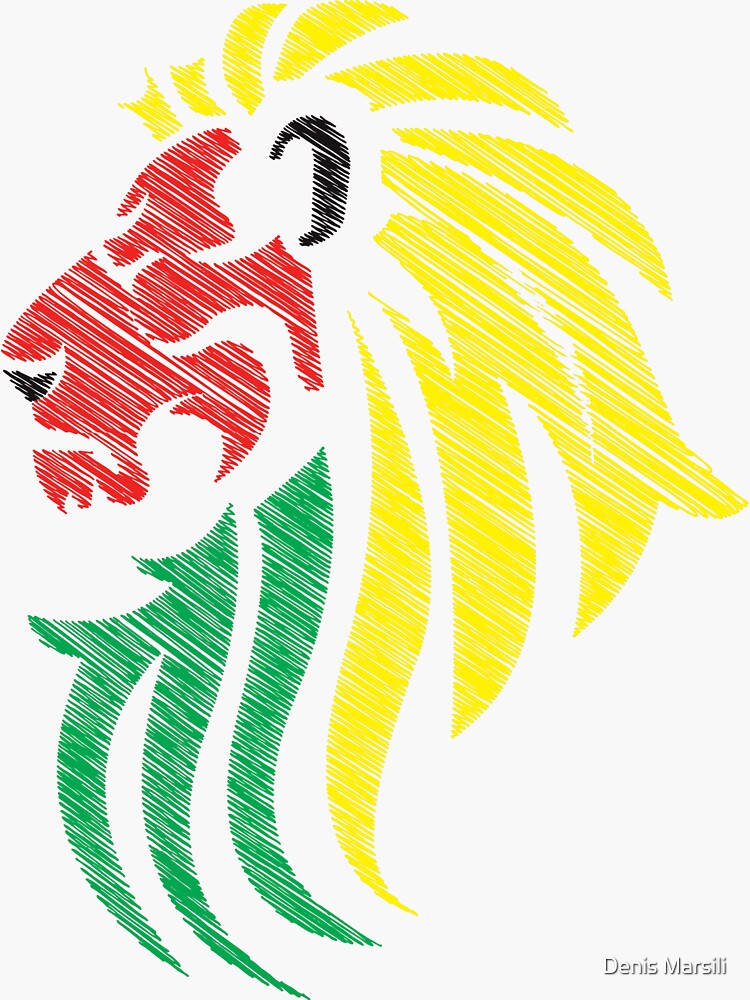 "Lion Reggae Flag Colors " Sticker by ddtk | Redbubble