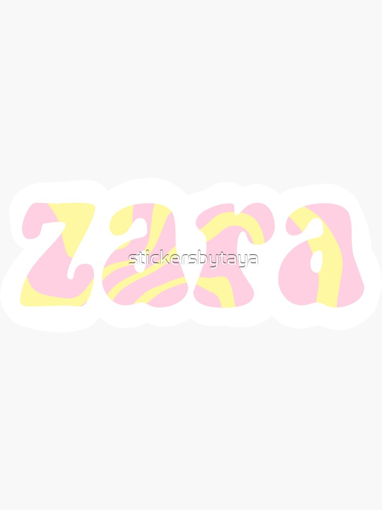 "zara (custom)" Sticker for Sale by stickersbytaya | Redbubble