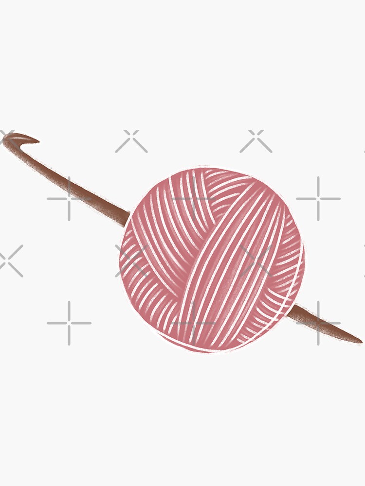 "Pink Ball of Yarn" Sticker for Sale by CutiPiStudios | Redbubble